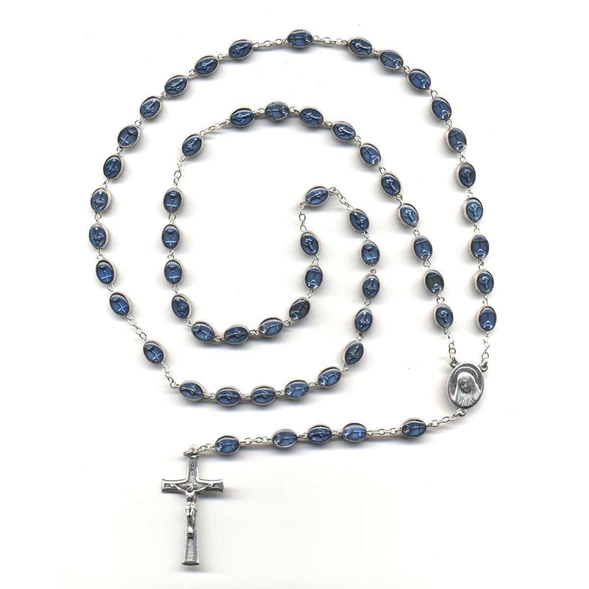 Our Lady of Medjugorje Blue Oval Bead Rosary – The Medjugorje Web