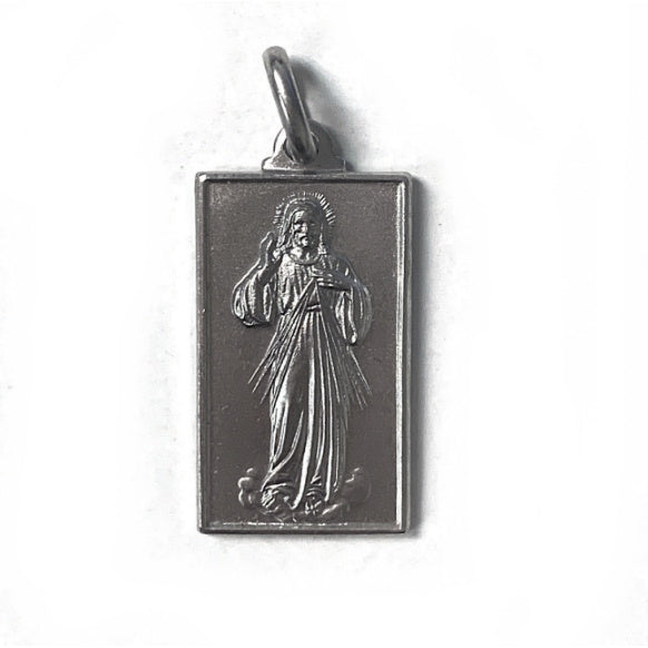 Divine Mercy Rectangle Medal in Sterling Silver – The Medjugorje Web